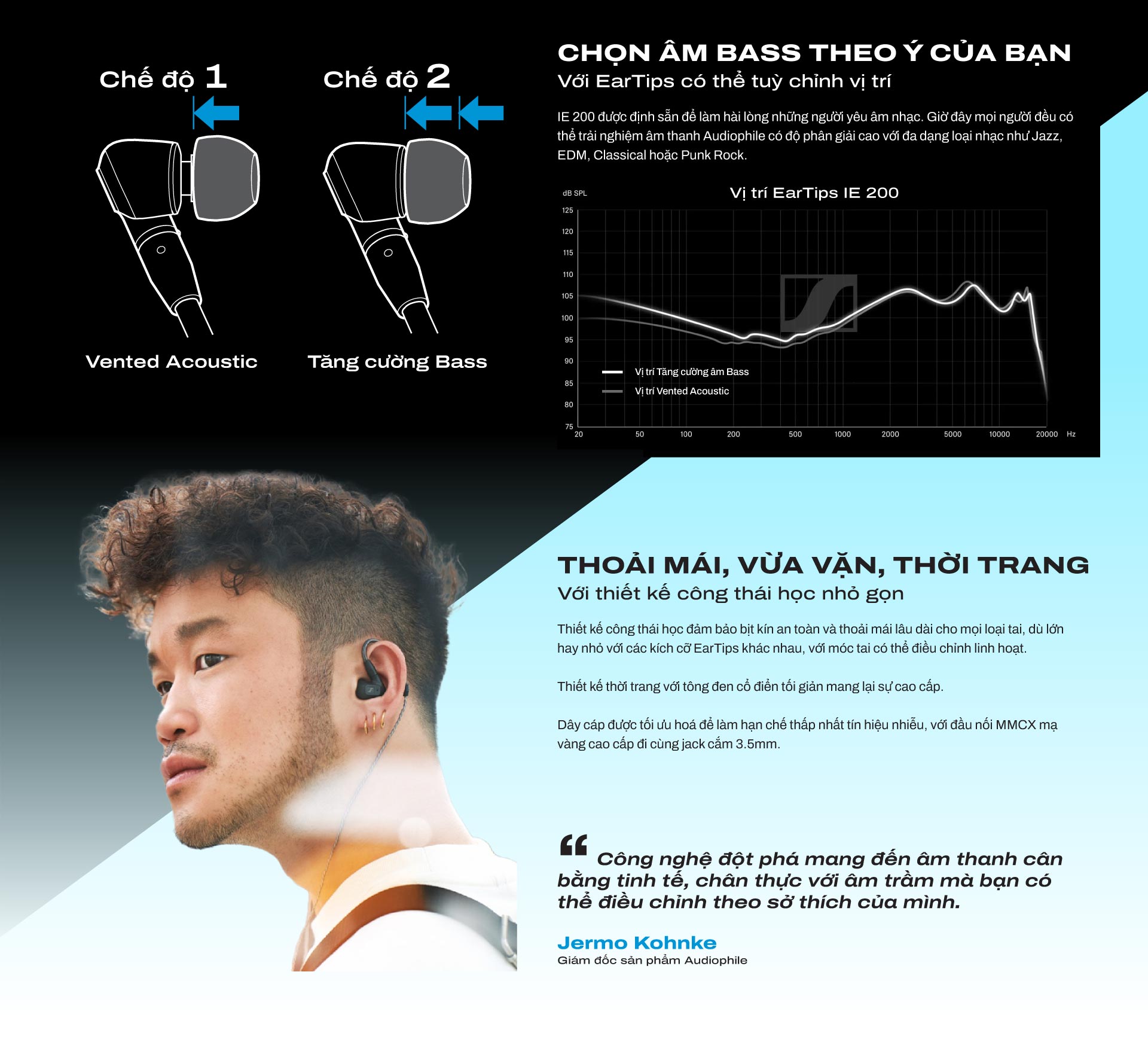 Tai nghe SENNHEISER IE 200 | Songtan.vn - Nhà phân phối Song Tấn