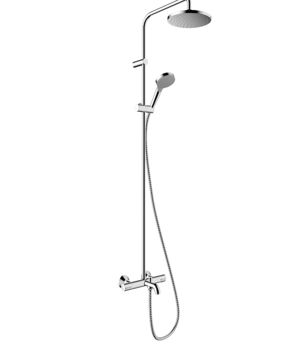 Vernis Blend Showerpipe 200 1jet with bath thermostat 26274007 ...